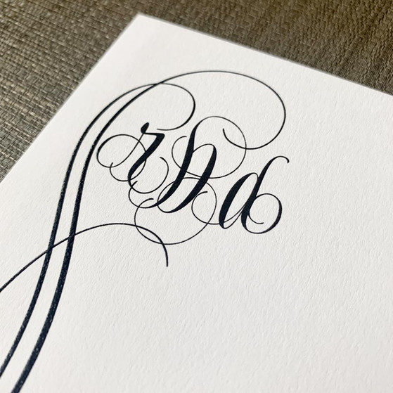 Ariel Monogrammed Oversized Flat Cards - Raised Ink (EG2856-O ...