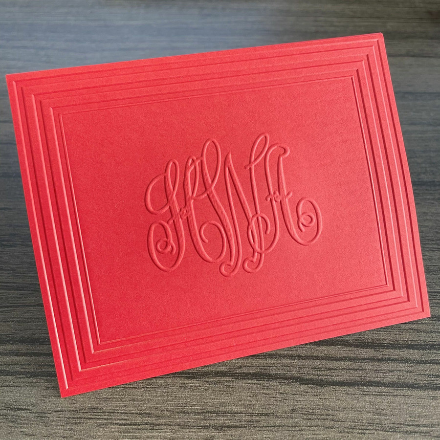 Classic Framed Fold Notes Embossed Stationery | StationeryXpress