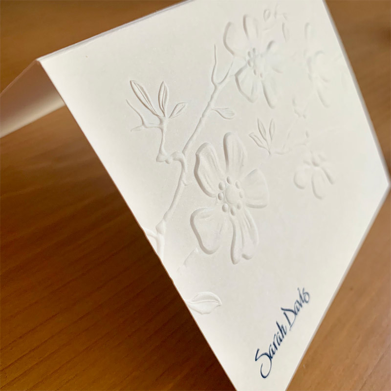 Personalized Floral Design Fold Notes - Raised Ink Stationery | EG2131 ...