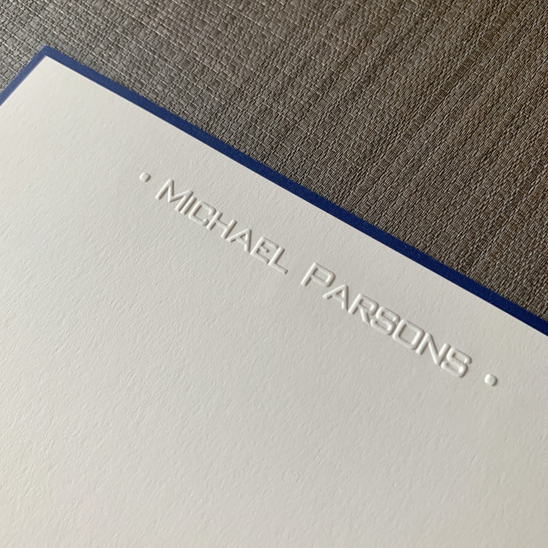 Personalized Embossed Note Cards - One Line with Dots | EG2015 ...