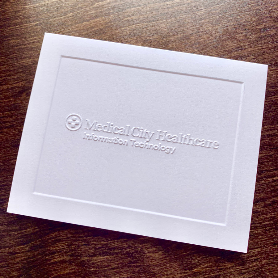 Your Logo Embossed Knightsbridge Frame on Folded Notes (4"x 5 ...
