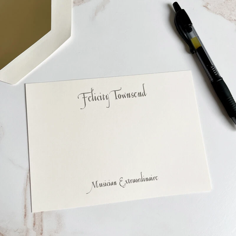 Casual Personalized Raised Ink Stationery Flat Cards | EG7094 ...
