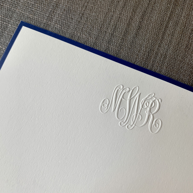Classic Monogrammed Embossed Flat Cards | EG3416 | StationeryXpress