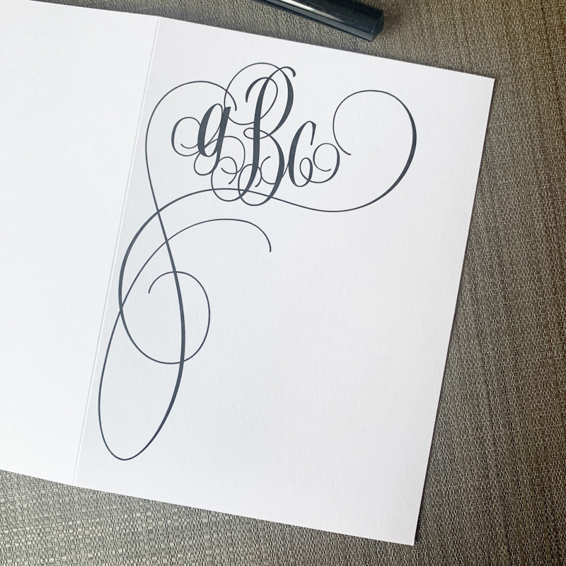 Monterey Monogrammed Fold Notes Raised Ink Stationery | EG8018 ...