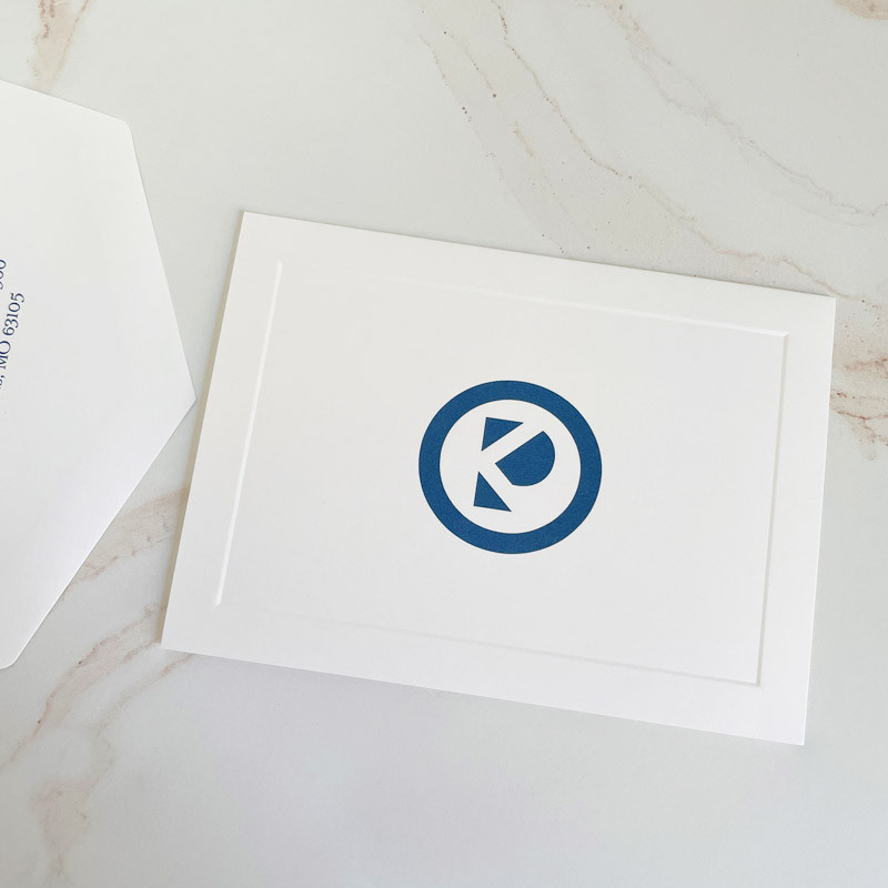 Your Logo Raised Ink Fold Notes (4.5" x 6.25") with Embossed Border ...