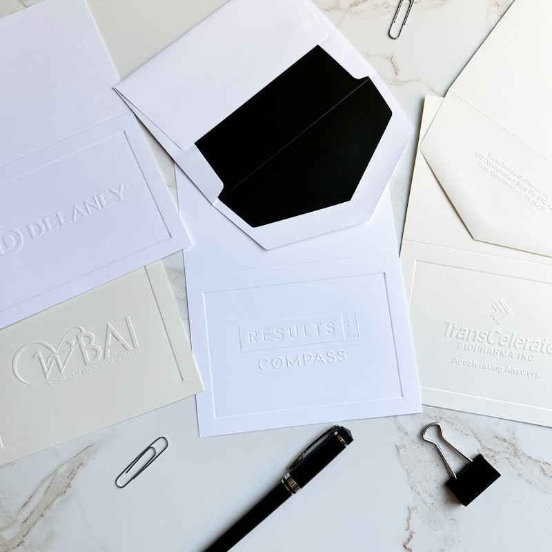 Your Logo Embossed on Oversized Fold Notes (4.5" x 6.25") with an ...