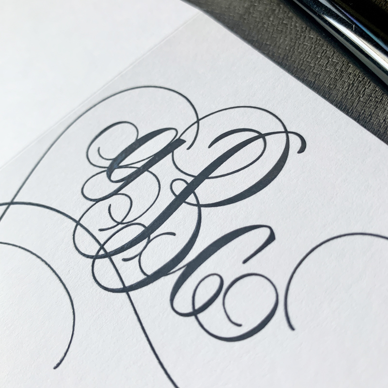 Monterey Monogrammed Fold Notes Raised Ink Stationery | EG8018 ...