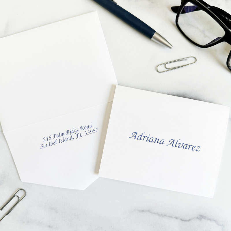 Thank You Fold Notes For Men & Women Personalized Stationery - Flat Ink ...