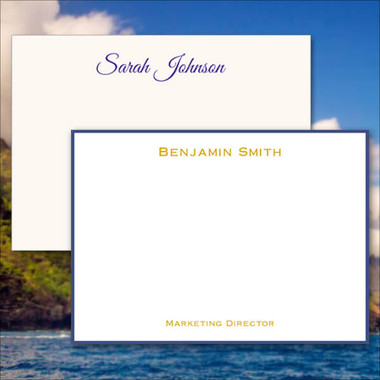 Professional Personalized Flat Cards - Raised Ink Stationery | EG7098 ...