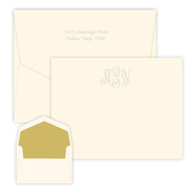 Classic Monogrammed Embossed Flat Cards | EG3416 | StationeryXpress