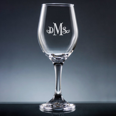 Aroma Monogrammed Wine Glass with Stem - Personalized Drinkware ...