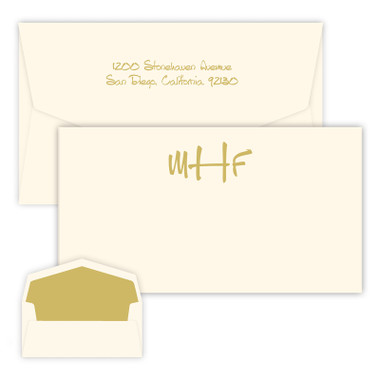 Tony Monogrammed Long Flat Cards - Raised Ink | EG3446-L | StationeryXpress