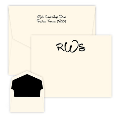 Tony Monogram Flat Cards - Raised Ink Stationery | EG3446 ...