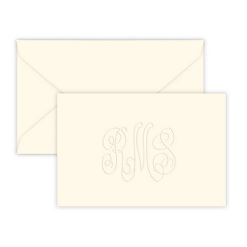 Classic Mini Monogram Gift Enclosure Fold Notes Embossed - 2" x 3.5 ...