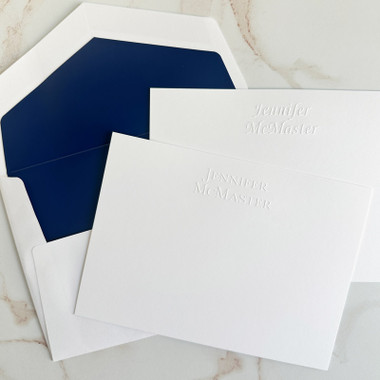 Two Lines Embossed Flat Cards - Embossed Stationery | EG2388 ...