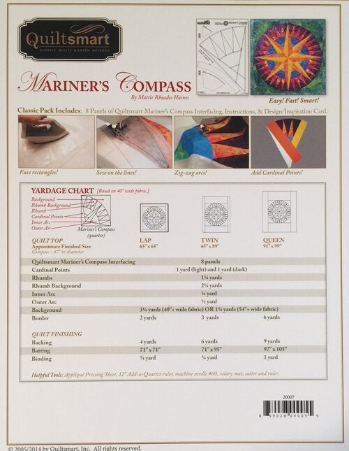 Mariners Compass Printed Interfacing Quilt Pattern