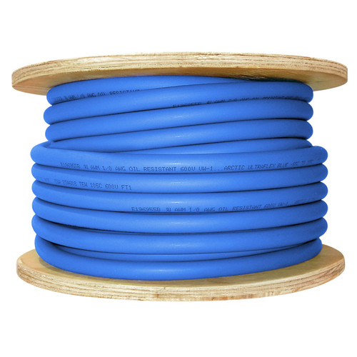 1/0 AWG Blue Wire 100ft Spool Arctic Ultraflex | Polar Wire