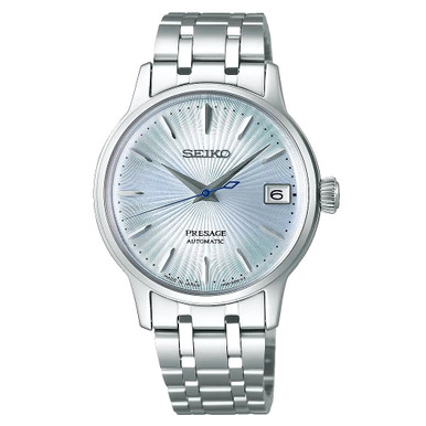 Seiko PRESAGE Automatic Ladies Cocktail 'Sky Diving' Blue Dial Steel ...