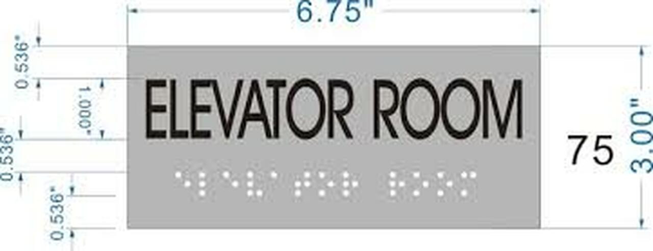 ELEVATOR ROOM Sign -Tactile Signs Tactile Signs BRAILLE-( Heavy Duty ...