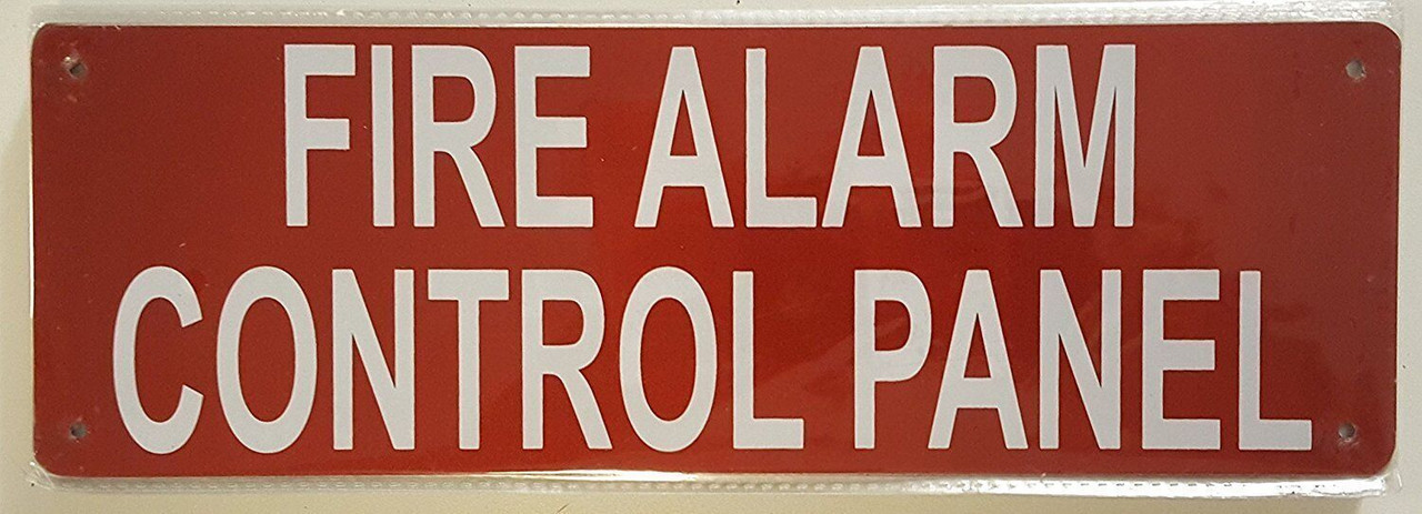 FIRE ALARM CONTROL PANEL SIGN (4X12,RED,Aluminum) -ref21422 - ADA ...
