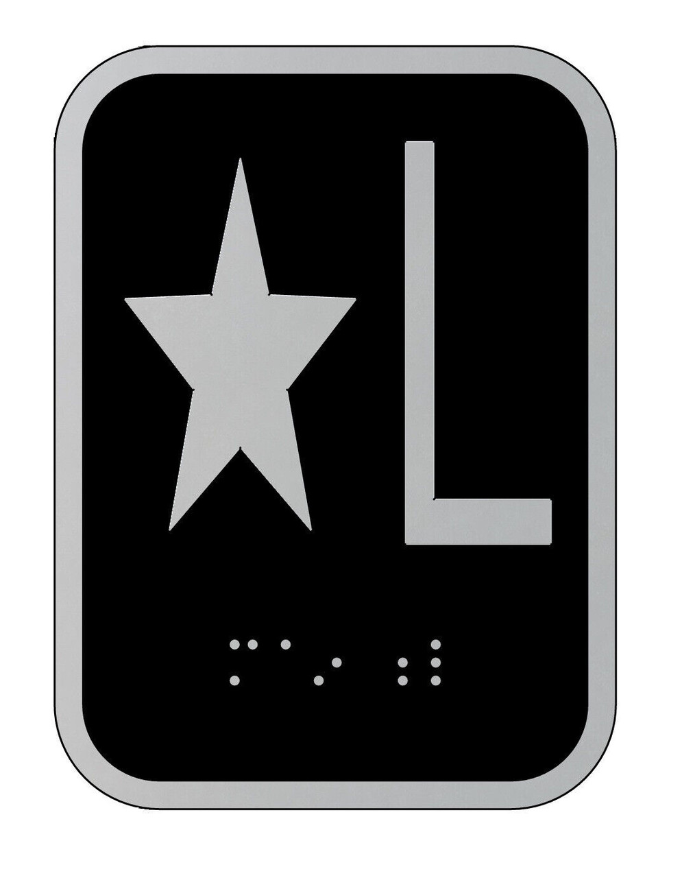 Elevator floor number Star L sign - Elevator Jamb Plate Star L Sign ...
