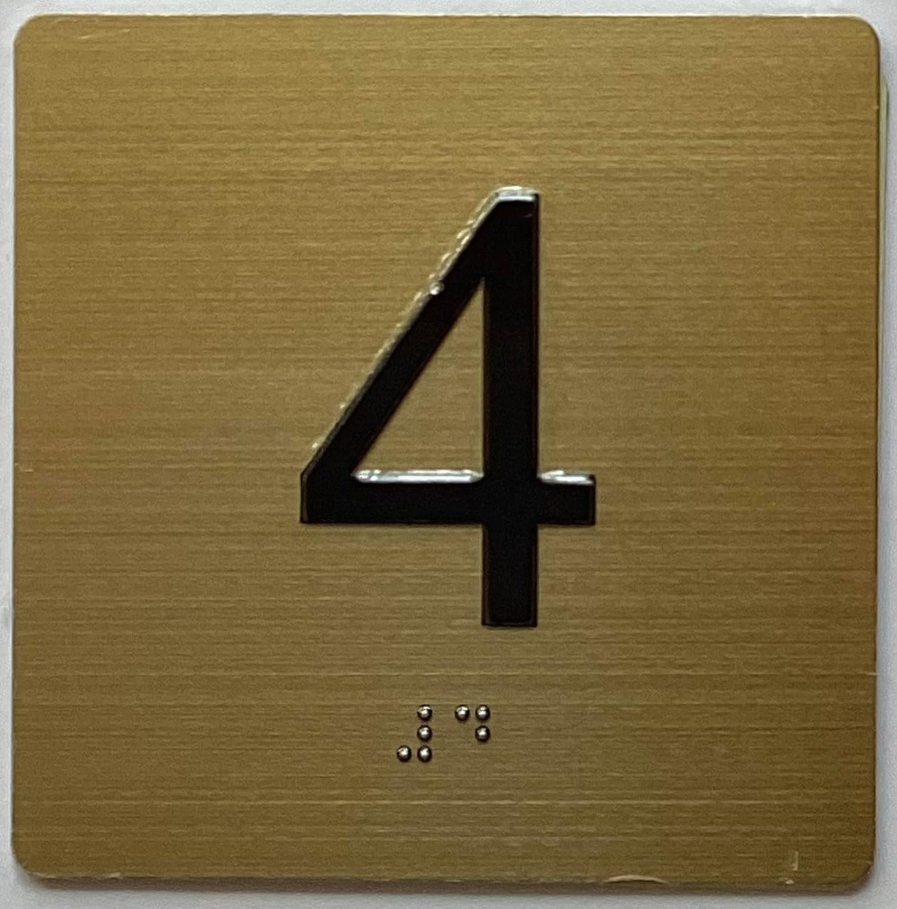 4TH FLOOR Elevator Jamb Plate sign With Braille and raised number ...