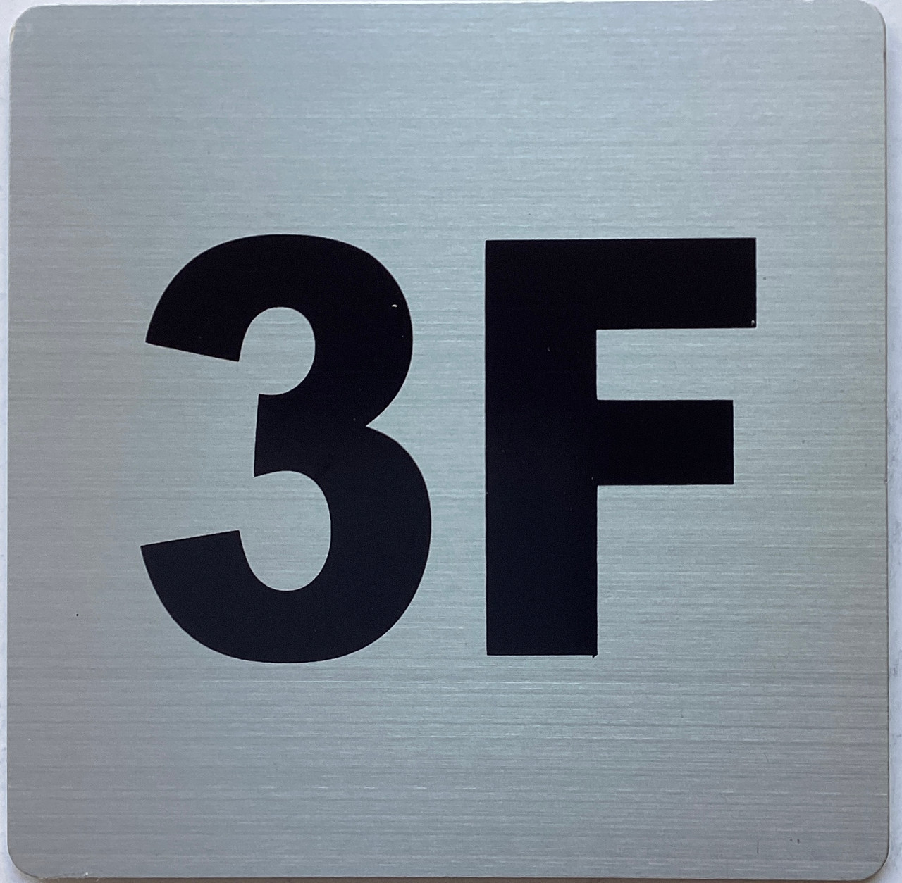 Apartment number 3F sign (4x4 inch, SILVER, double sided tape) - The ...