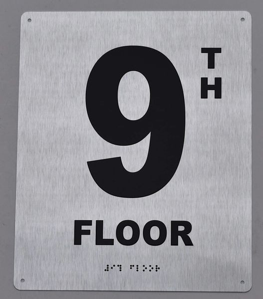 9TH Floor Sign -Tactile Signs Tactile Signs Floor Number Sign -Tactile ...