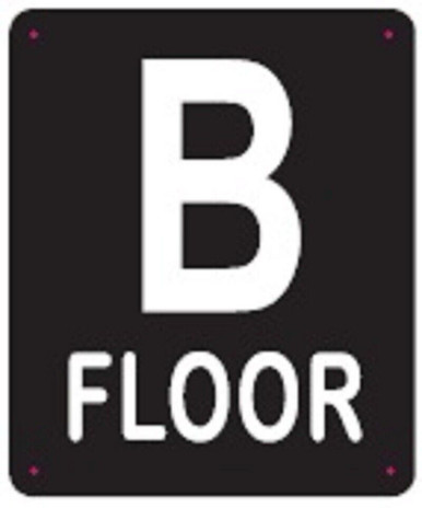 B FLOOR SIGN (10X12,Black Aluminum) -ref21422 - ADA DOORBELL . COM