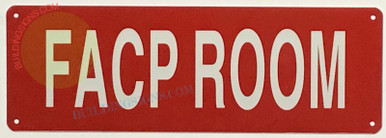 FACP ROOM SIGN(4x12,RED,ALUMINUM) -ref19722 - ADA DOORBELL . COM