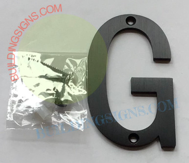 Apartment number G Sign ( Black Aluminium, 3 inch)-Floating Mount ...