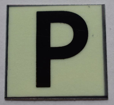PHOTOLUMINESCENT DOOR NUMBER P SIGN (GLOW IN THE DARK HIGH INTENSITY ...