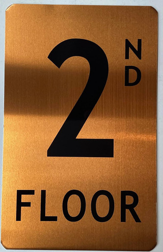 2nd Floor sign (Gold color, aluminium, Size 4x8 inch)- The Gold ...