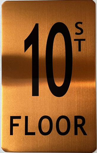 10th Floor sign (Gold color, aluminium, Size 5x8 inch)- The Gold ...
