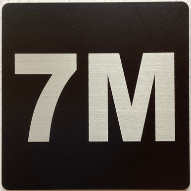 Apartment number 7M sign (4x4 inch, Black, double sided tape) - The ...
