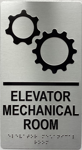 ELEVATOR MECHANICAL ROOM sign Raised letters, RAISED IMAGE & Grade 2 ...