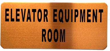 ELEVATOR EQUIPMENT ROOM SIGN (Gold color, aluminium, Size 3.5X8 inch ...