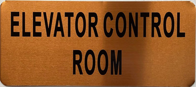 ELEVATOR CONTROL ROOM SIGN (Gold color, aluminium, Size 3.5X8 inch ...