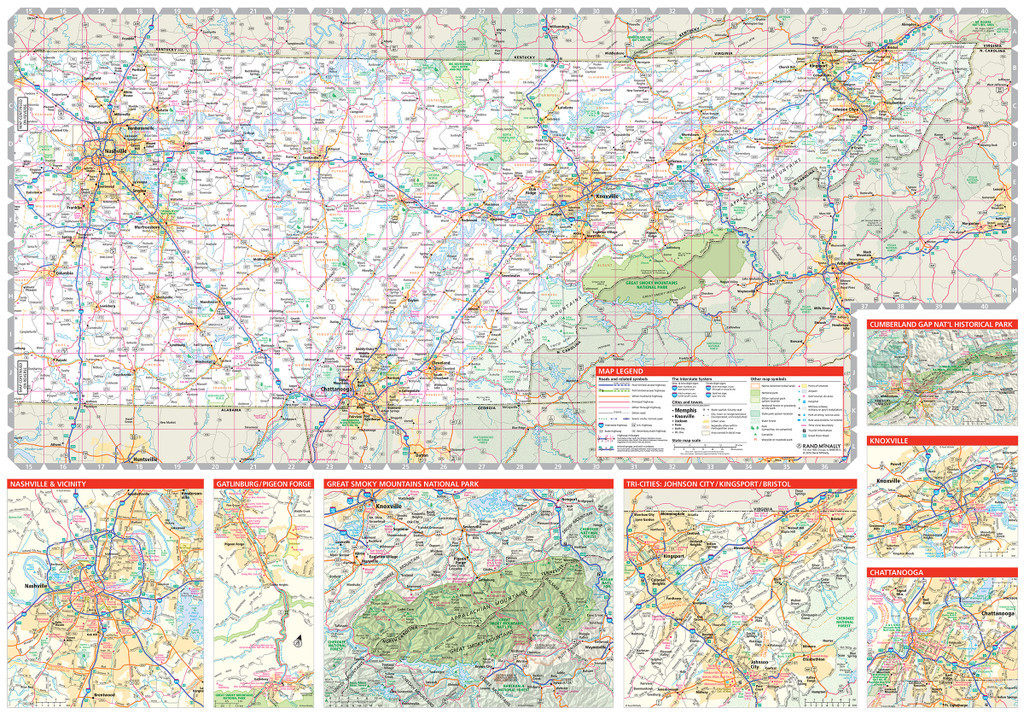Rand McNally Easy To Read State Folded Map: Tennessee