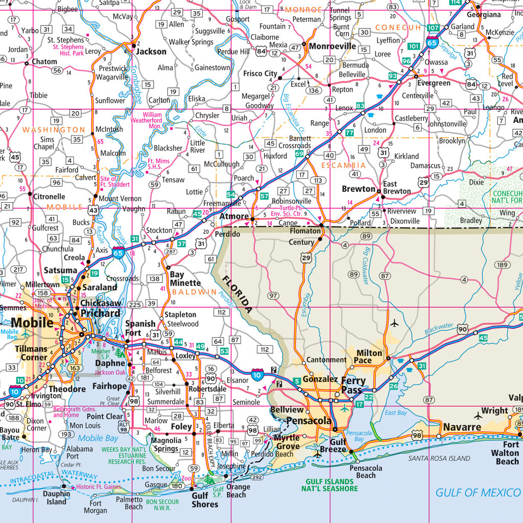 Alabama Road Map: Easy Navigation | Rand McNally Publishing