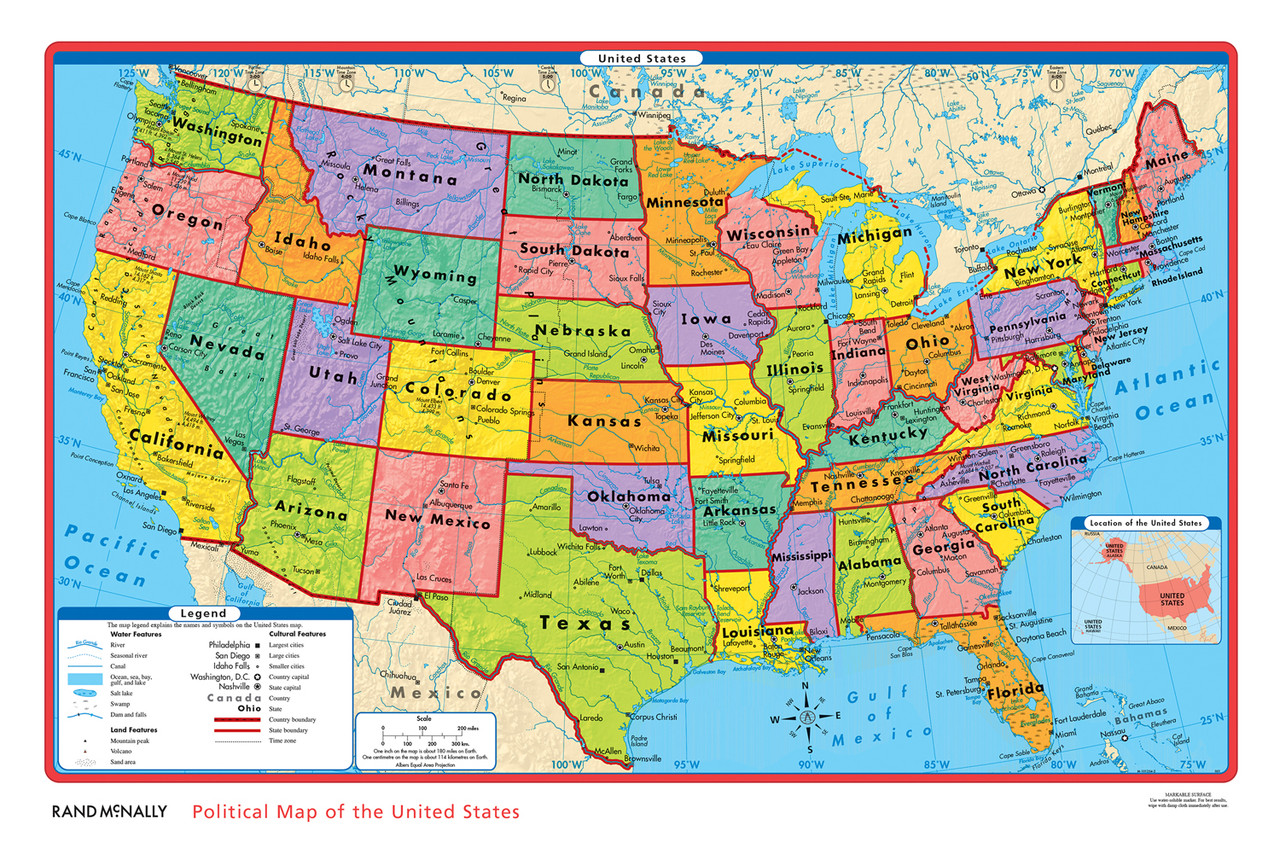 Political U.S./World Desk Map - Rand McNally Publishing