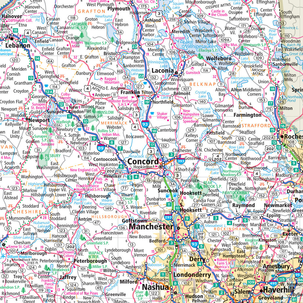 Rand McNally Easy To Read State Folded Map: New Hampshire, Vermont