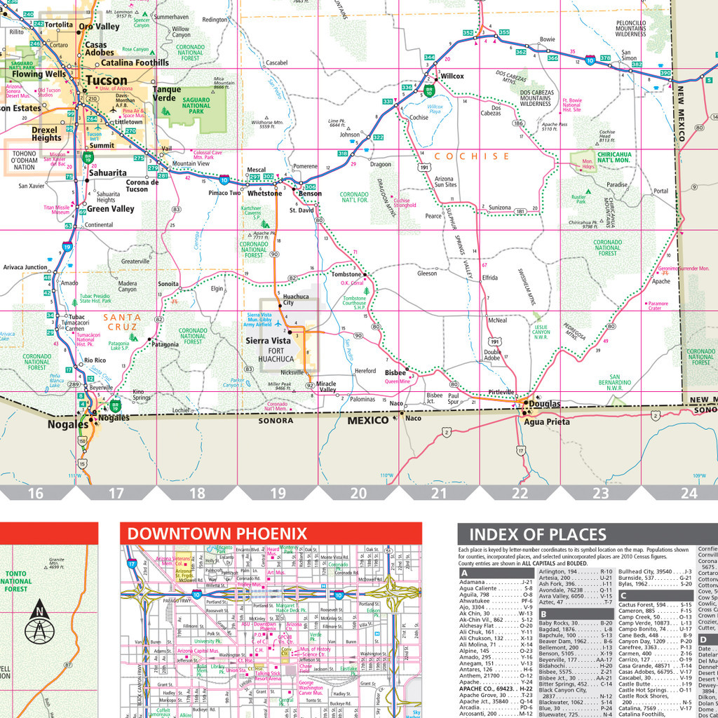 Detailed Road Map Of Arizona With Cities Arizona Detailed Road Map