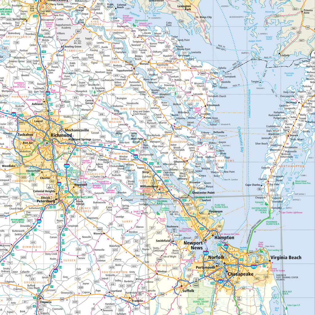 Virginia Road Map Online Buy Rand McNally Easy To Read: Virginia State