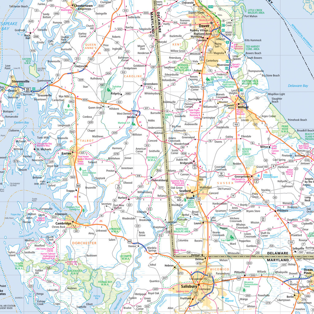 Driving Map Of Maryland Premium Style Wall Map Of Maryland By Market