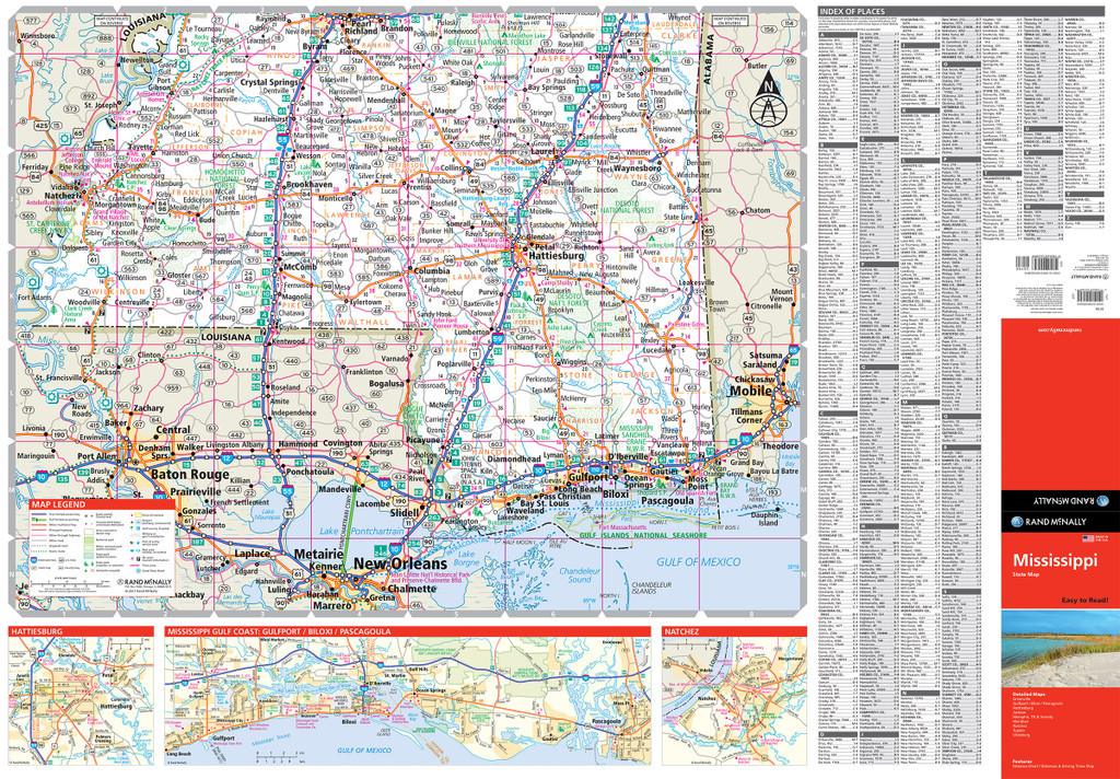 Large Detailed Roads And Highways Map Of Mississippi State With Cities