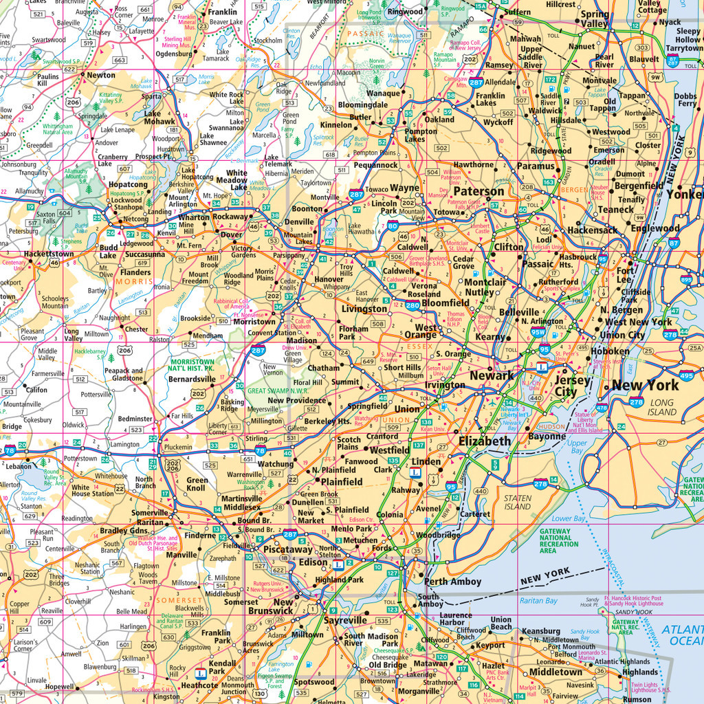 New Jersey Map With Major Highways