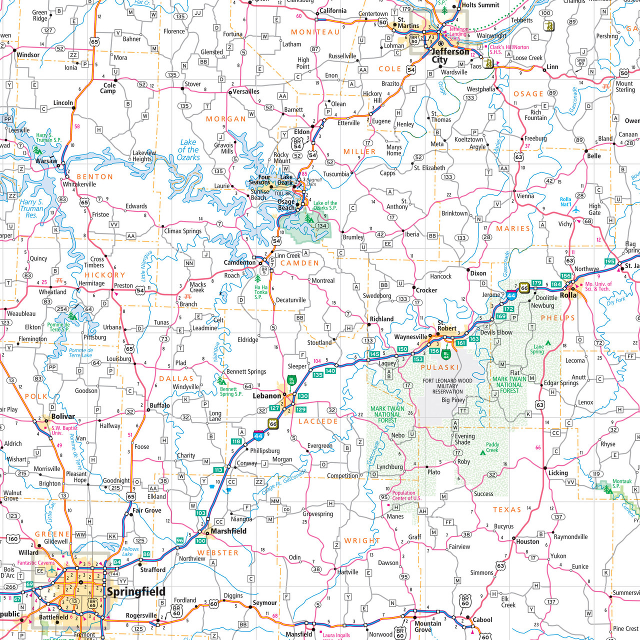 Mapa De Carreteras De Missouri Para Imprimir
