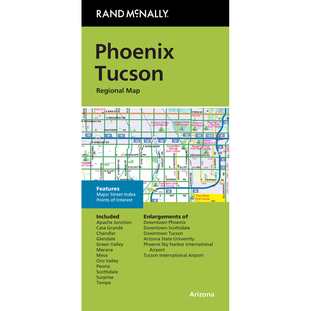 Folded Map: Phoenix and Tucson Regional Map