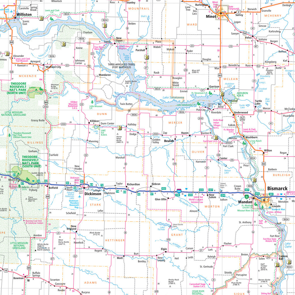 North & South Dakota State Map | Rand McNally Publishing